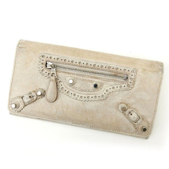 Balenciaga | Bags | Balenciaga Wallet Purse Long Wallet White Woman Authentic Used Y561 | Poshmark
